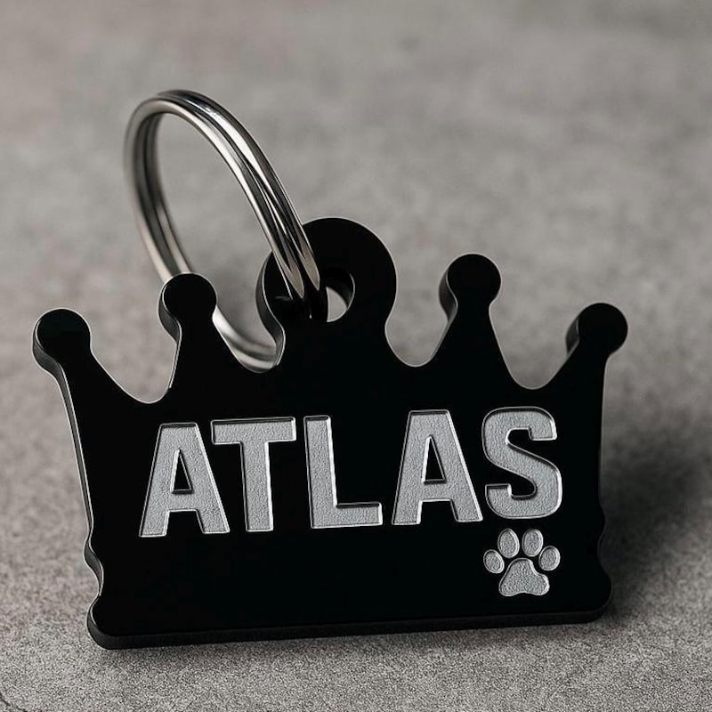 Engraved Dog Tag Crown - Etsy