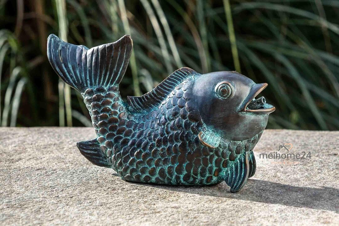 Bronze Sculpture Gargoyle Fish | Fountain | Small | 18x6x11cm | Animal ...
