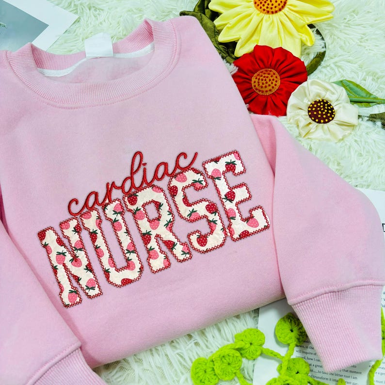 Embroidered Cardiac Nurse Sweatshirt, Nurse Sweatshirt, Custom ...