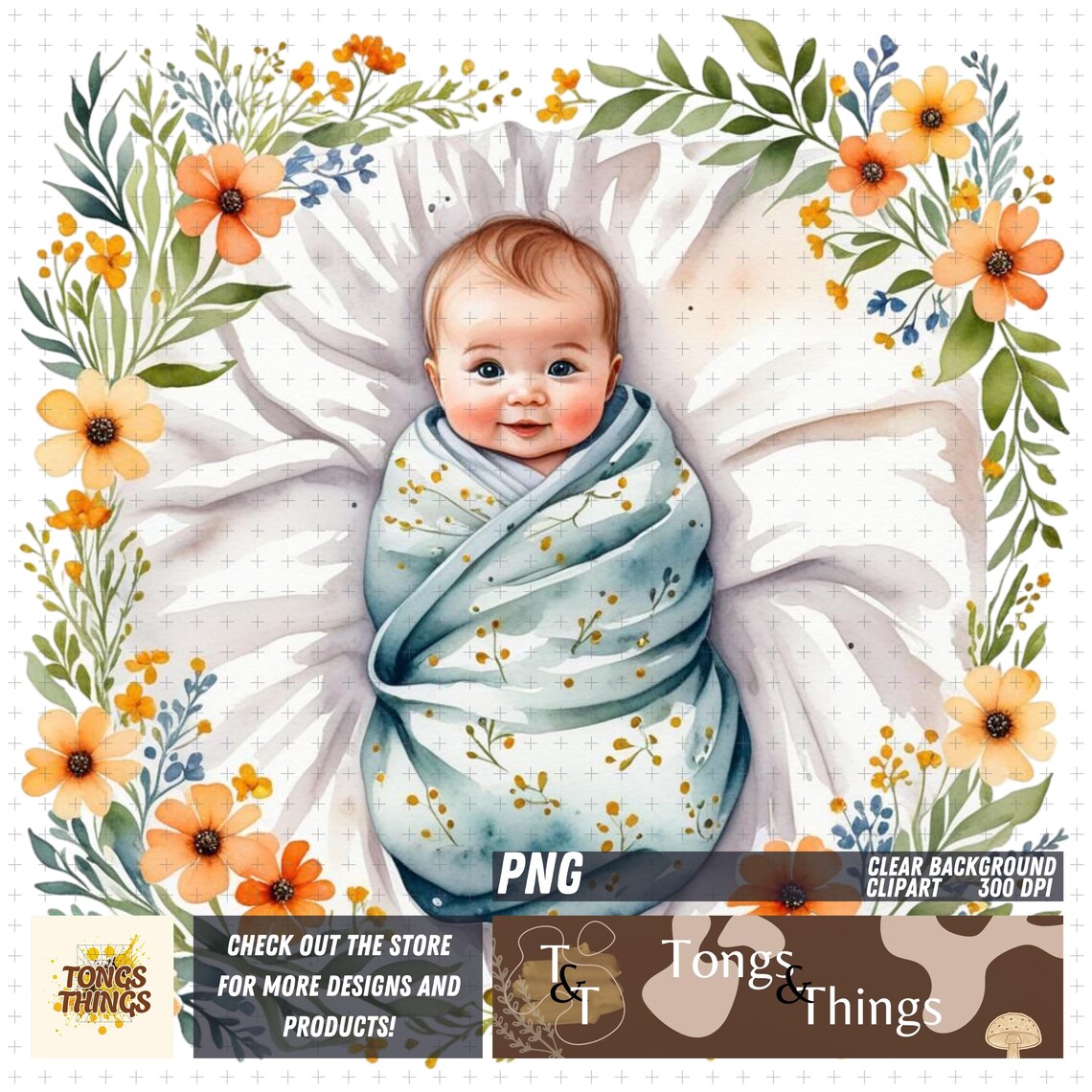 Adorable Baby Wrapped in Blanket Clipart – 4 PNG Bundle - Etsy