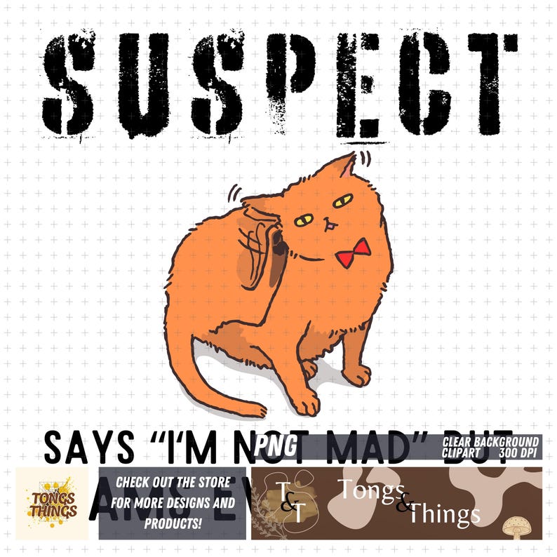 Suspect Jokes PNG Bundle | 20 Funny High-resolution Digital Files | DIY ...