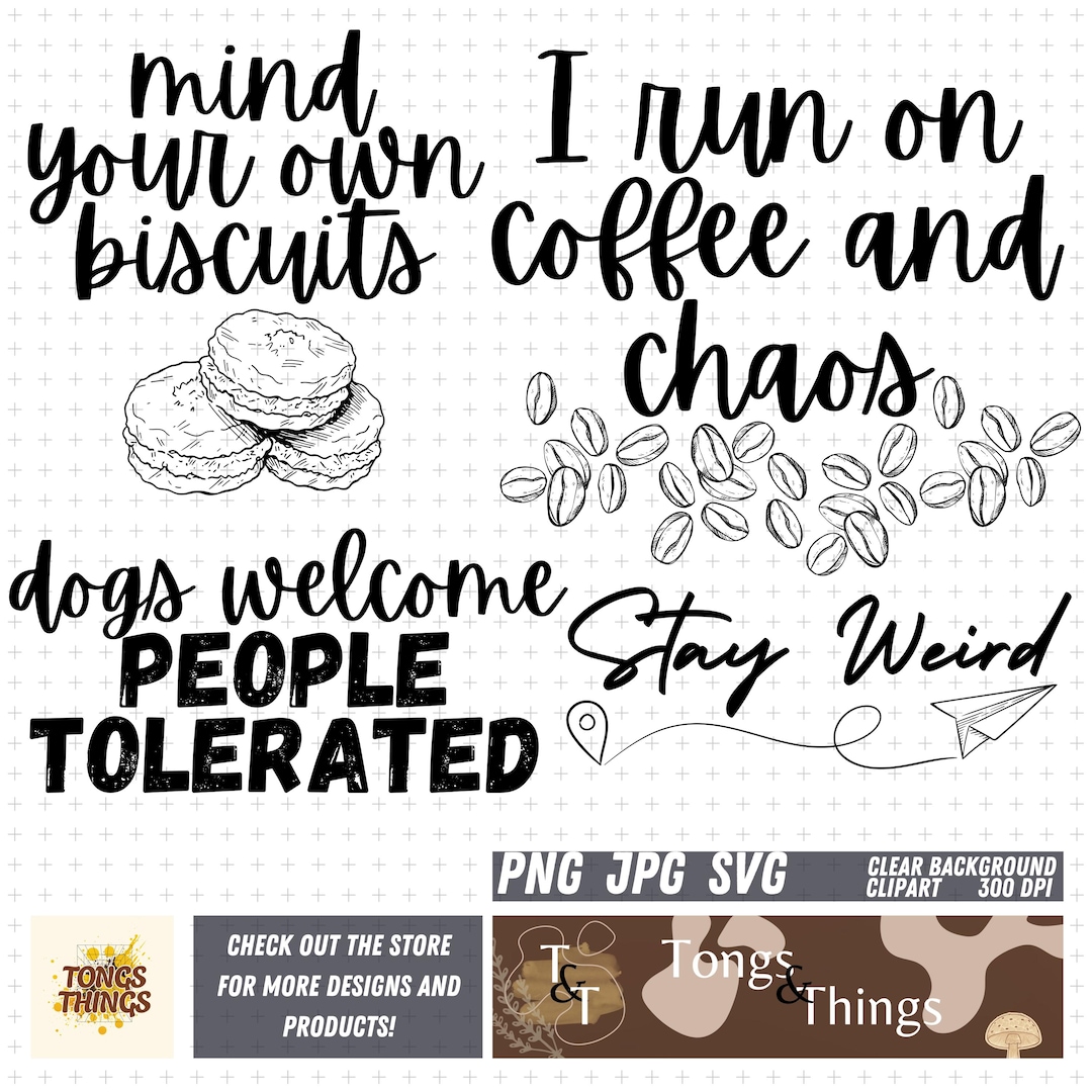 Fun & Quirky Sign Clipart Bundle – 5 Playful Quote Designs in SVG, JPG ...
