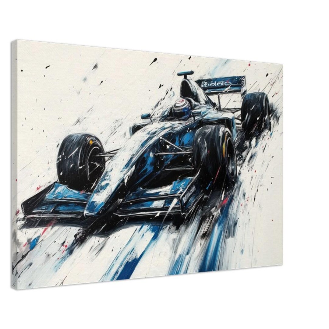 F1 Racing Racecar Abstract Paint Wall Art Indy Car Blue Canvas - Etsy