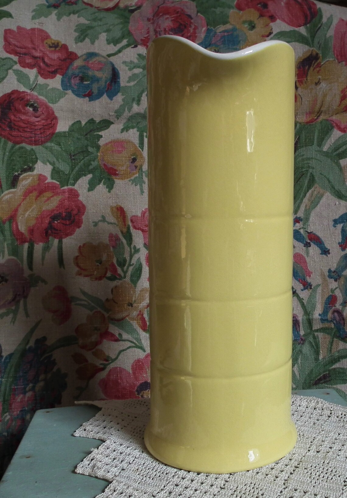 Vintage Pottery Jug - Tall Yellow Jug Pitcher Flower Vase - Arklow ...