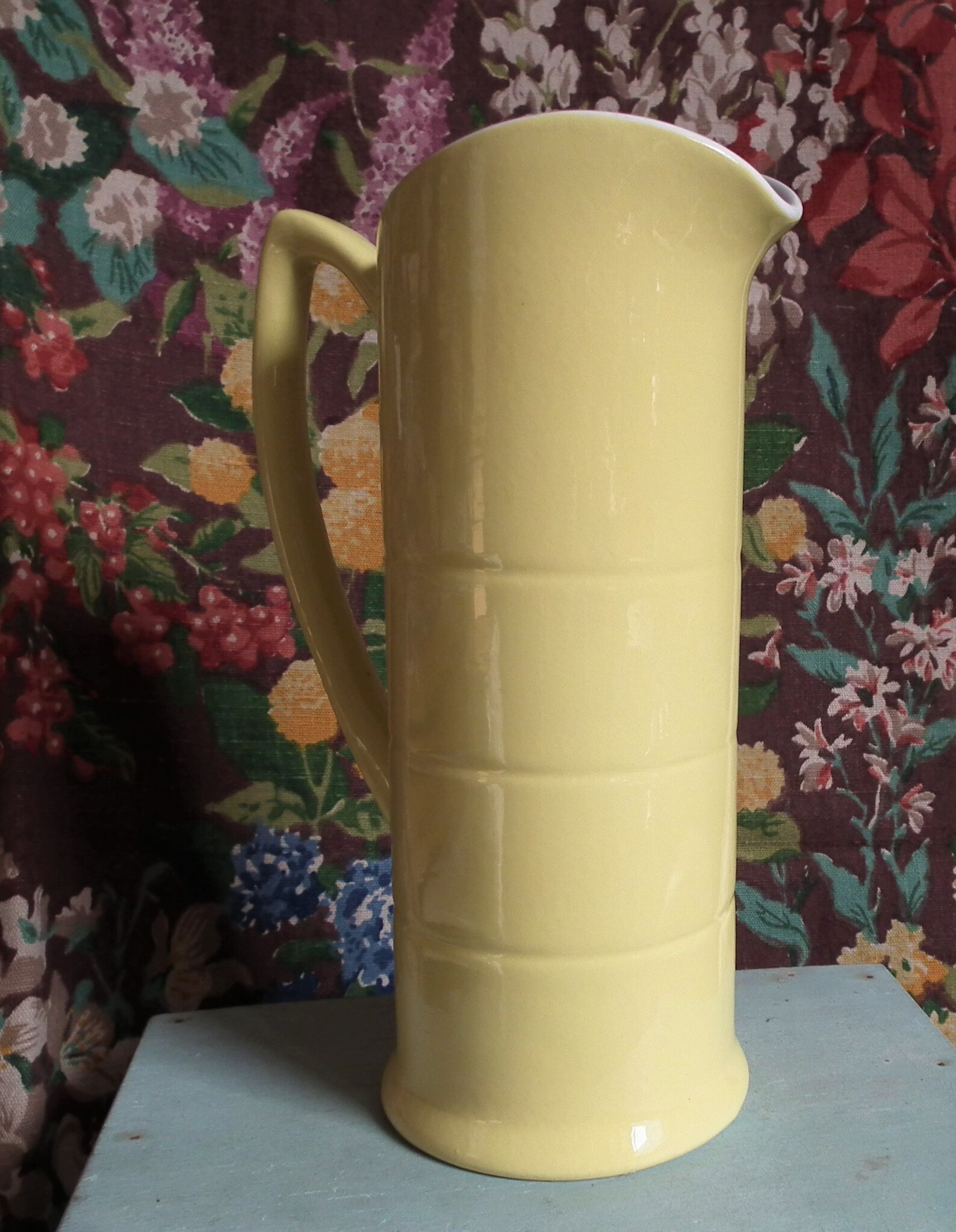 Vintage Pottery Jug Tall Yellow Jug Pitcher Flower Vase Arklow Pottery ...