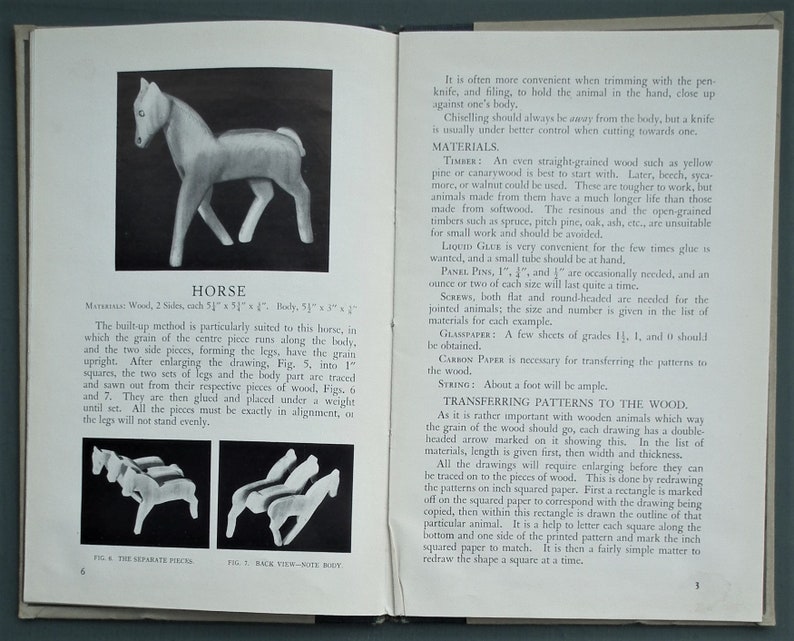 Vintage 1940s Toymaking Booklet Carved and Jointed Animals Fred Haslam ...