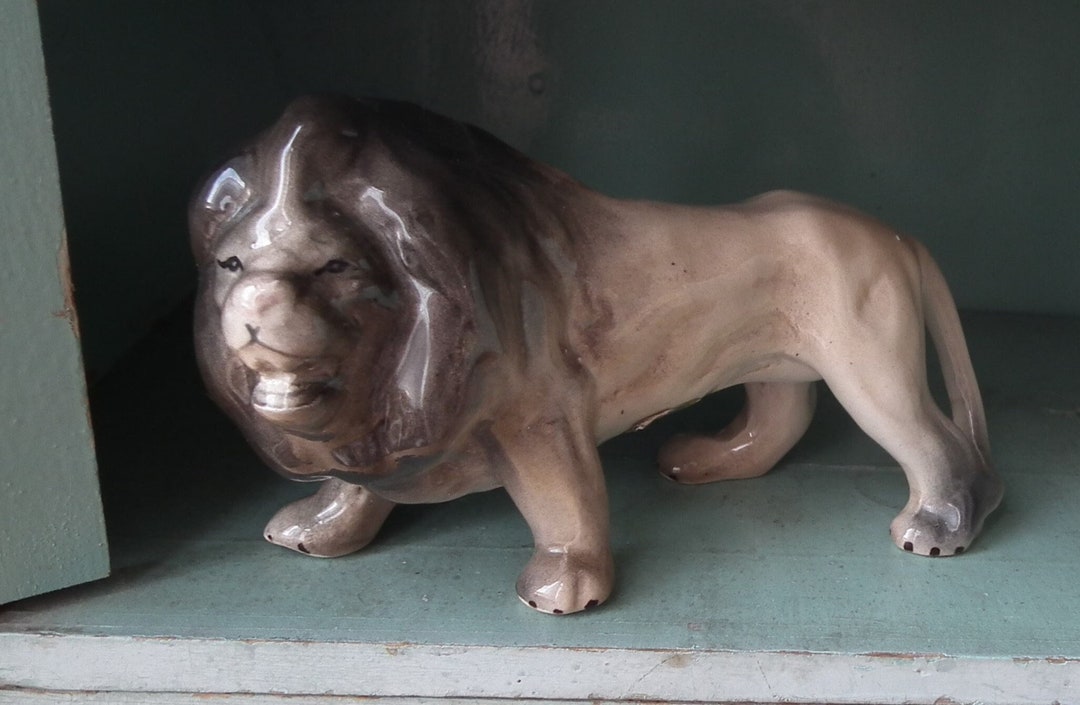 Vintage 50s 60s Melba Ware Prowling Lion Figurine - Small Ceramic ...