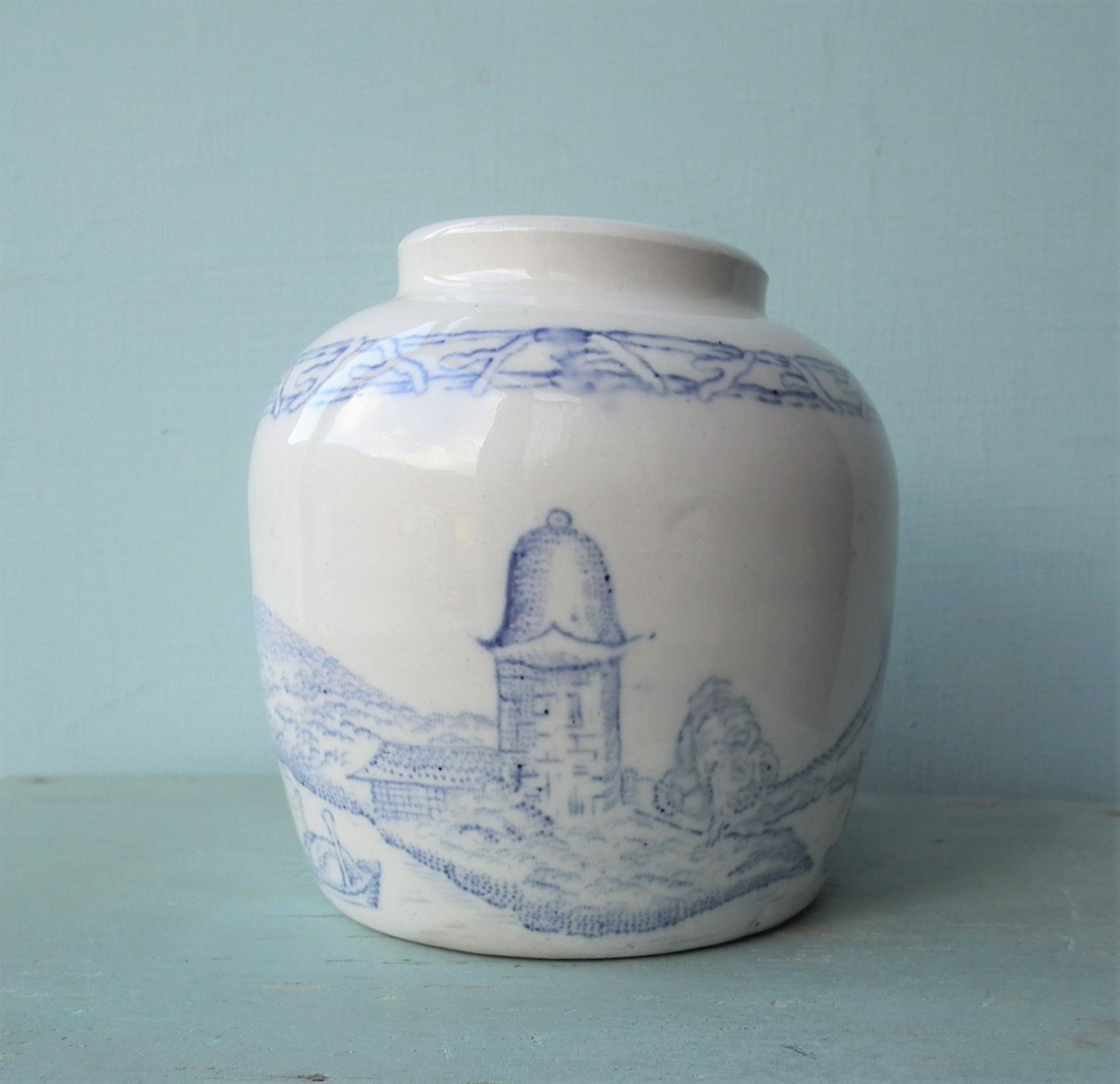 Antique Chinese Ceramic Ginger Pot Jar Oriental Style Chinoiserie ...