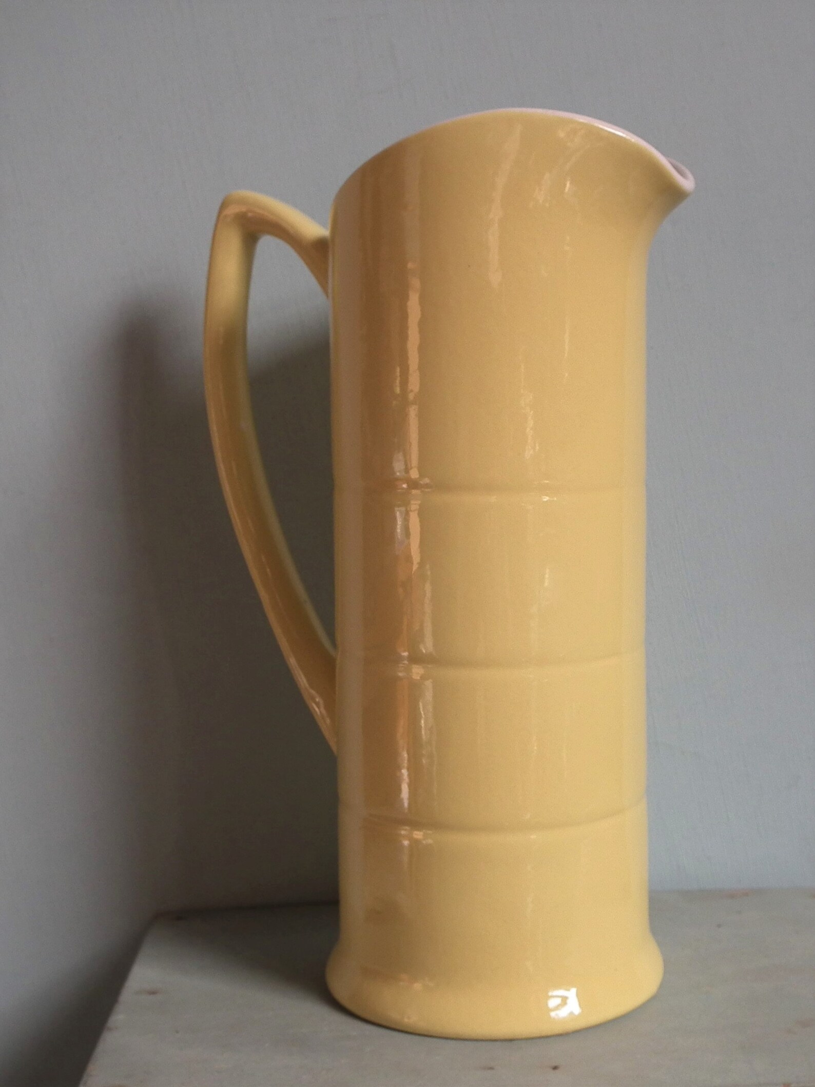 Vintage Pottery Jug - Tall Yellow Jug Pitcher Flower Vase - Arklow ...