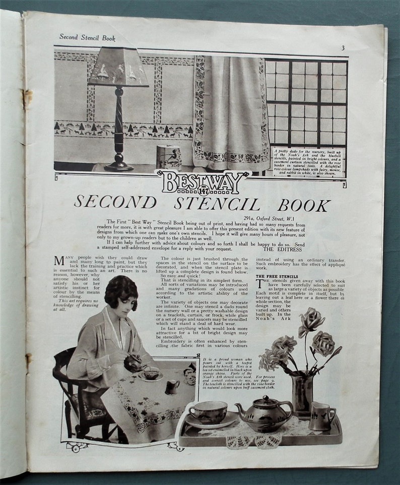 Bestway 2nd Stencil Book Vintage Antique 1930s Art Book - Original 30s ...