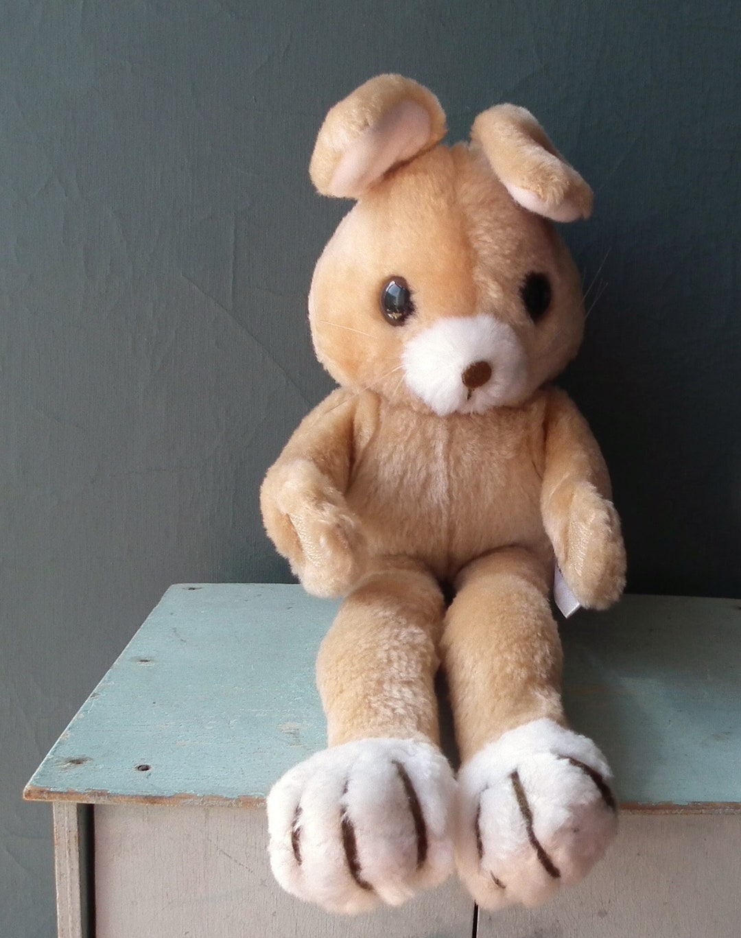 Vintage Soft Toy Freddie Rabbit Russ Berrie UK Ltd 16" 1970s 1980s Long ...