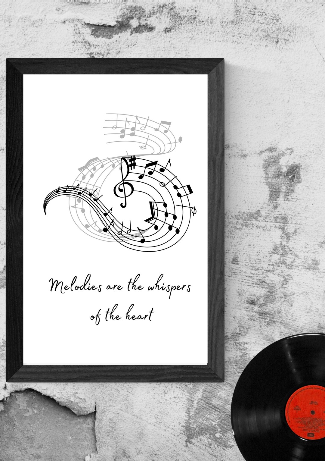 Music Quote Wall Art / Melodies Are the Whispers of the Heart Poster ...