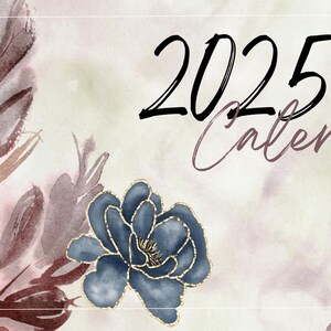 2025 Elegant Watercolor Themed Digital Calendar - Etsy