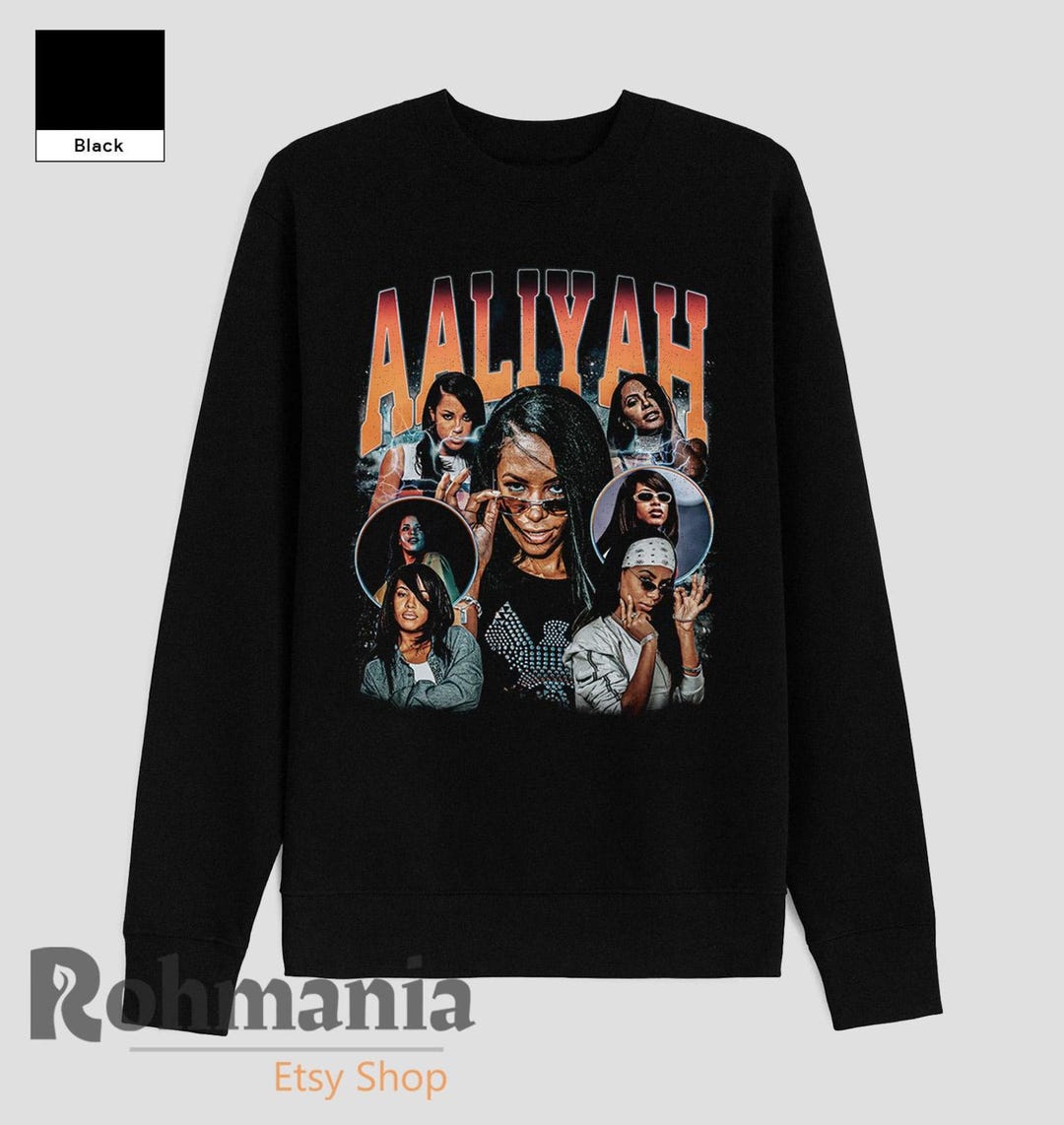 Aaliyah T Shirt, Retro R&B Hip Hop Music Fan Merch Shirt, Sweatshirts ...