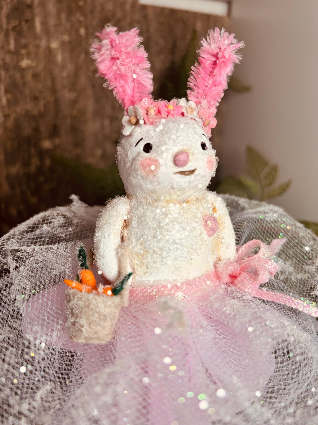 Snowbunny Handmade Paperclay Sculpted Figurine - Etsy
