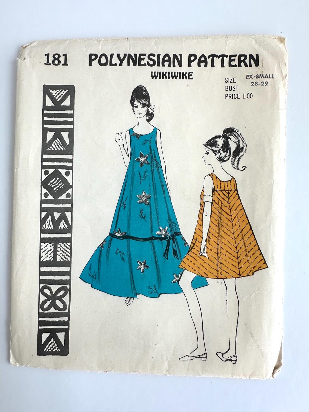 Vintage 1970's Polynesian Pattern 181 Misses Muu Muu Dress Sewing ...