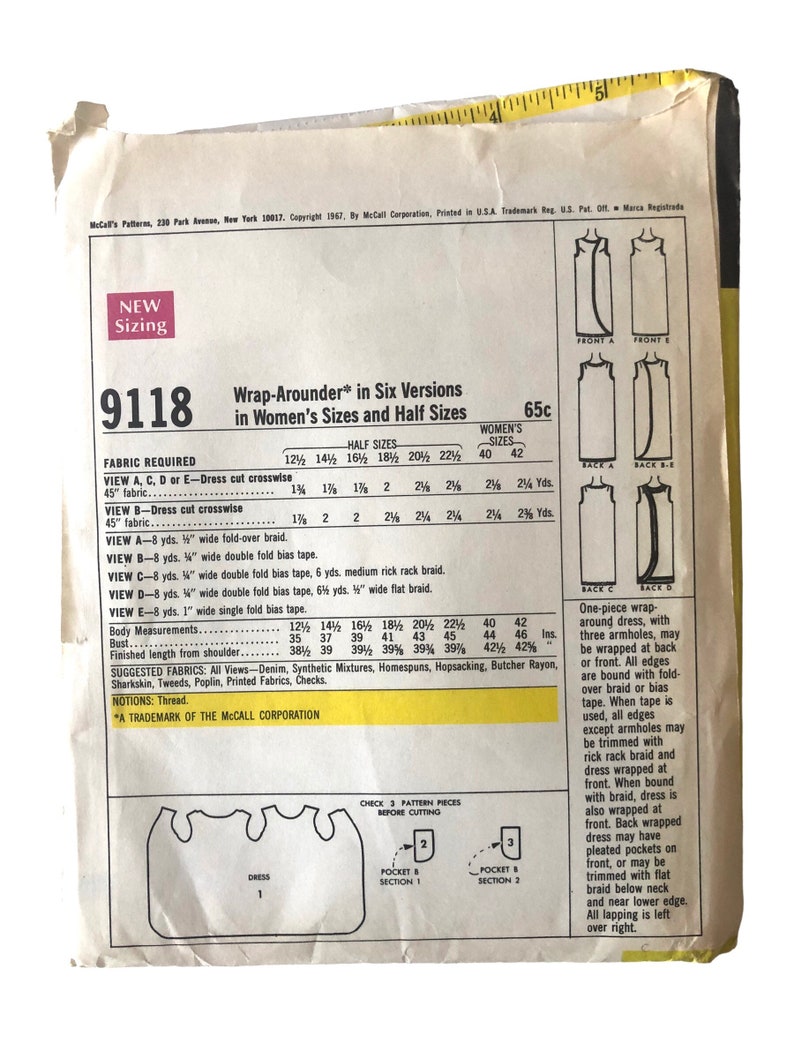 Vintage Mccall's 9118 Wrap Arounder in Six Versions UNCUT - Etsy