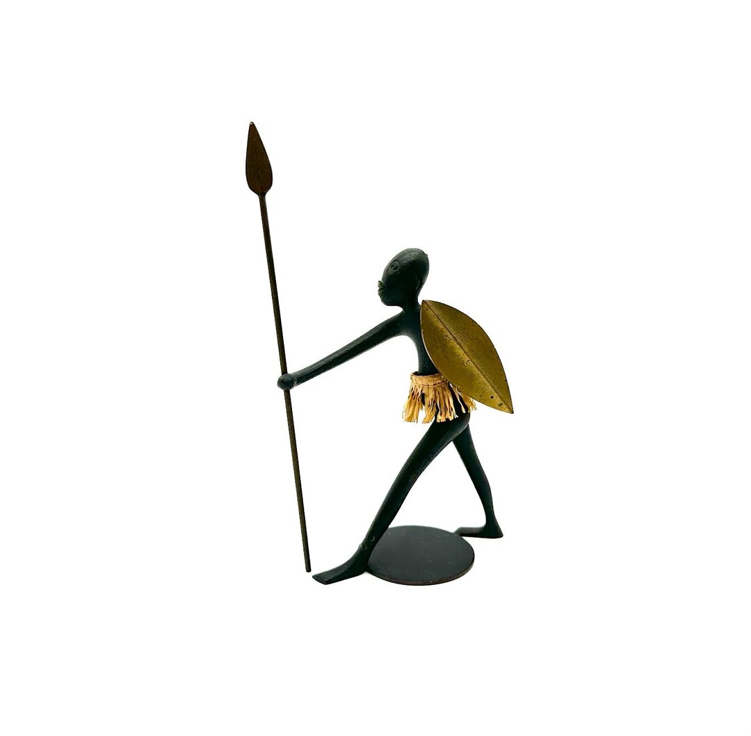 Karl Hagenauer Bronze Figure African Warrior With Spear Wien WHW Made ...