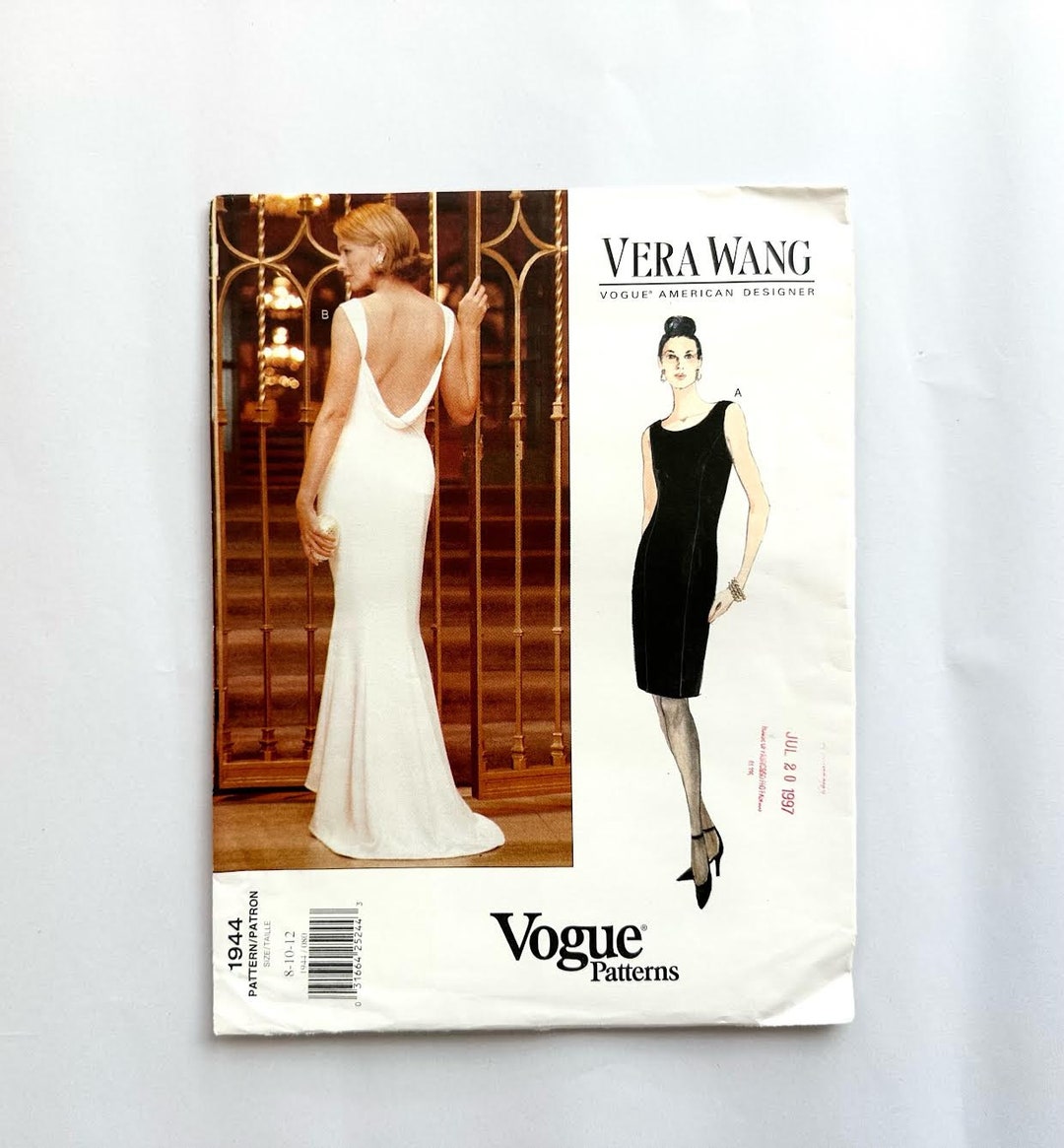 Vogue 1944 Vera Wang Sewing Pattern Close Fitting Lined Dress Bias ...