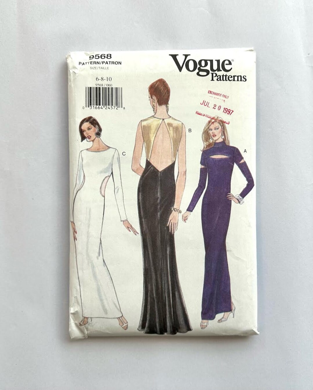 Vogue 9568 Sewing Pattern Long Evening Gown Size 6-10 UNCUT - Etsy