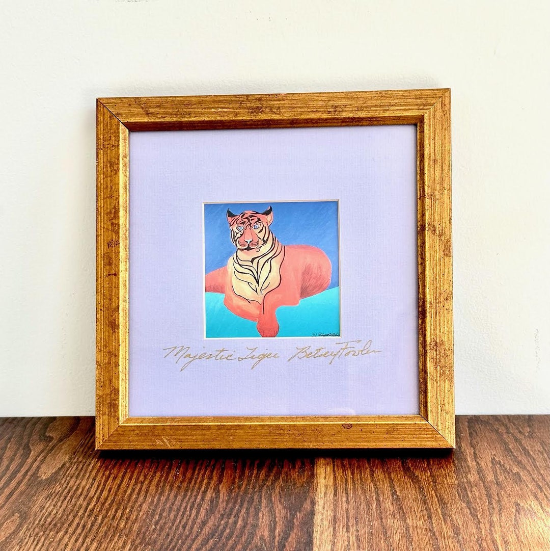 Betsey Fowler Majestic Tiger Lithogram Signed Matted Framed - Etsy
