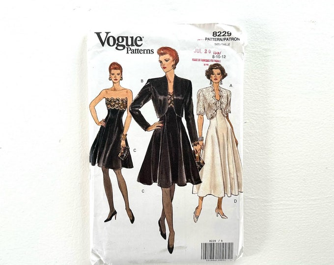 Vogue 9568 Sewing Pattern Long Evening Gown Size 6-10 UNCUT - Etsy