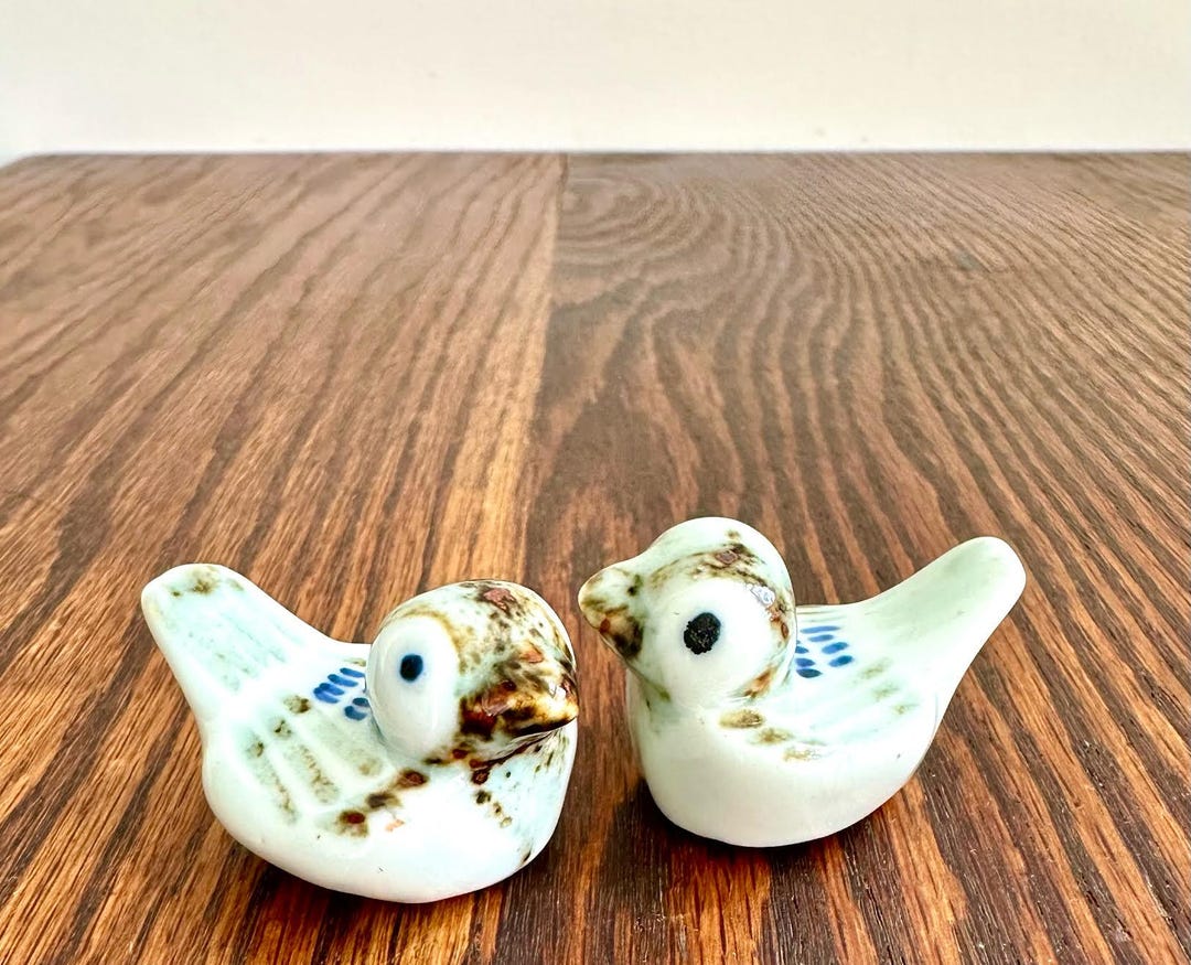 Vintage Miniature Pottery Birds Set of Two - Etsy