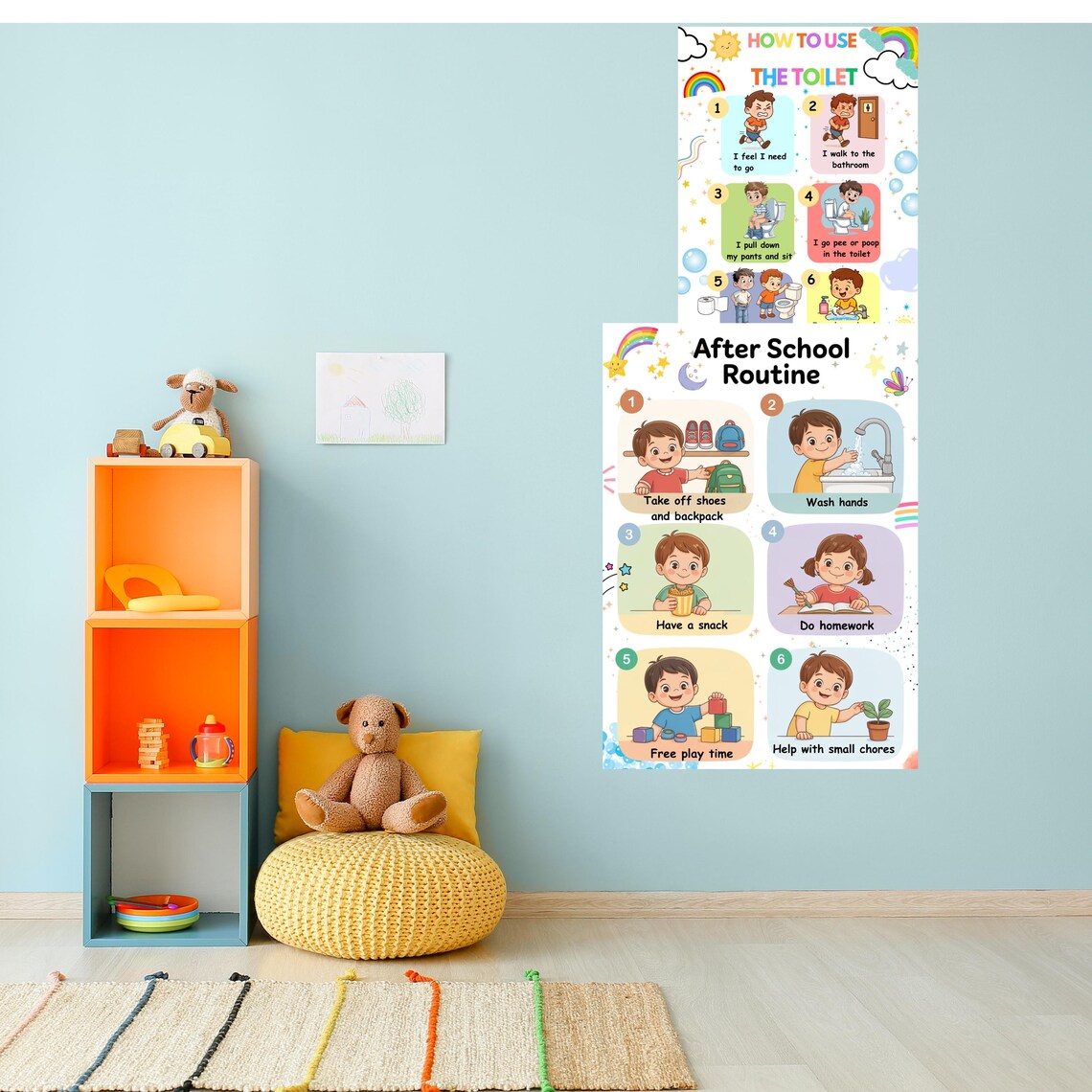 Visual After School Routine Chart: Montessori Style Printable (PDF ...