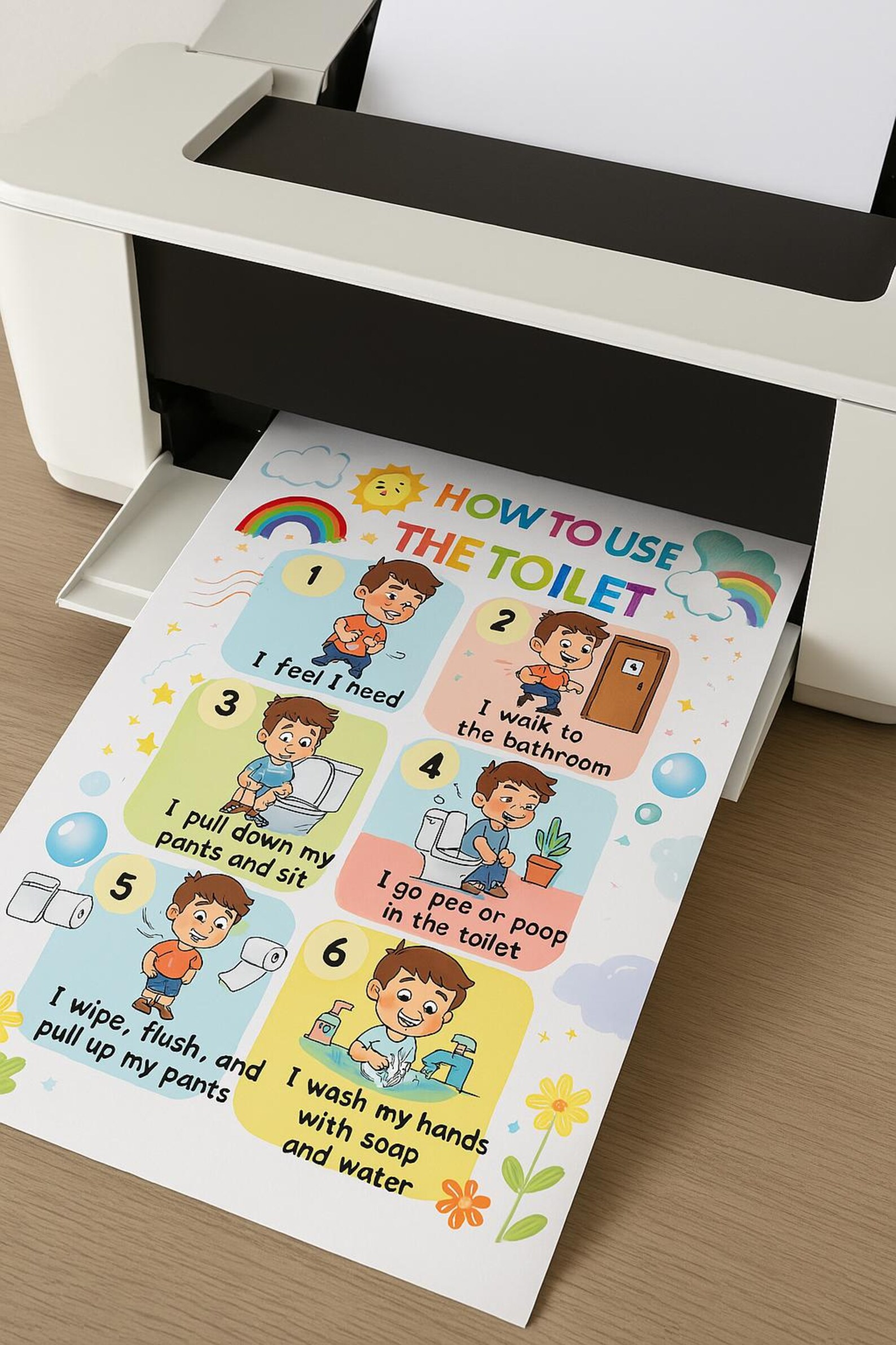 Toilet Training Chart: Visual Steps for Autism & Toddlers (A4/A5 ...