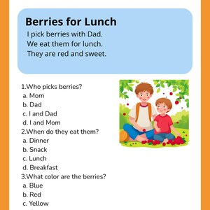 1st Grade Summer Reading Comprehension Worksheets: 30 Stories (PDF ...