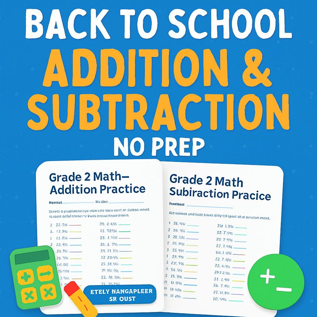 Grade 2 Math – Addition & Subtraction Practice Workbook! 90+ Practice ...