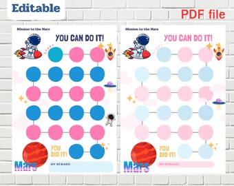 Outer Space Reward Chart | Printable Astronaut Behavior Chart | Daily ...