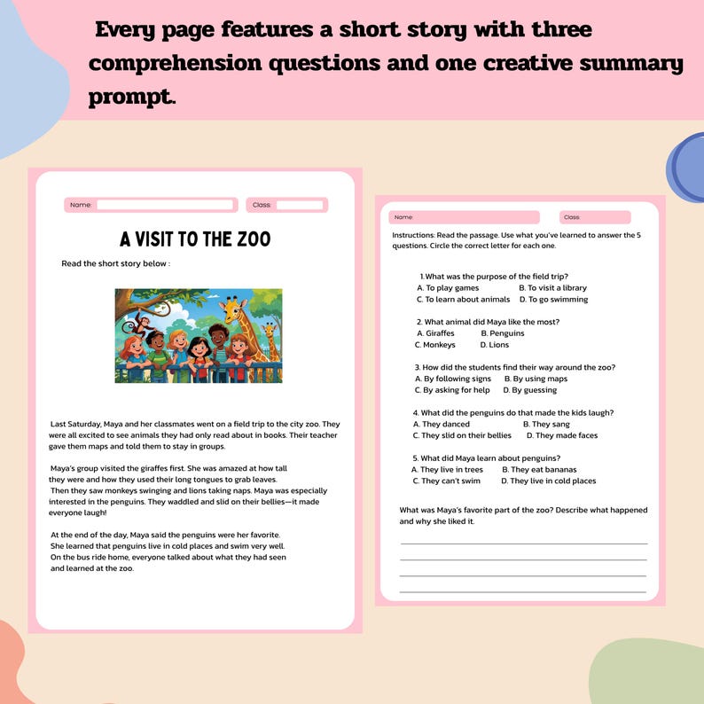 Literacy Worksheet 4th Grade Elementary Morning Work Grade 4 Homeschool ...