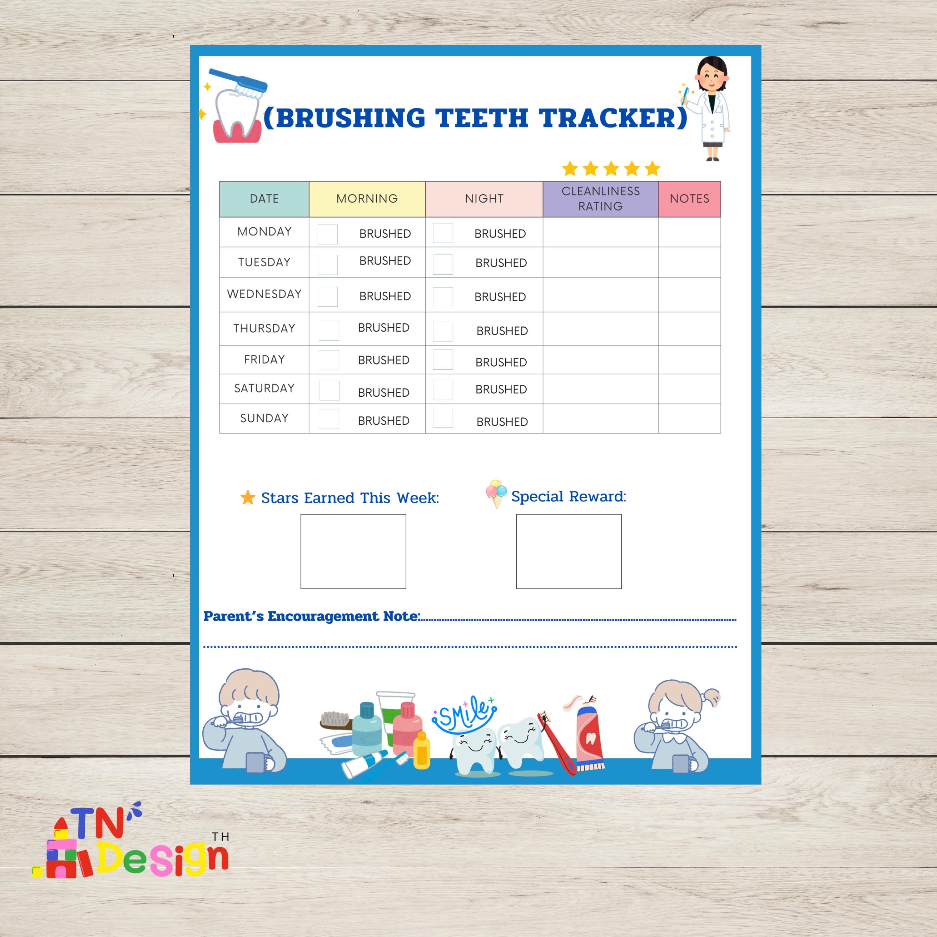 Brushing Teeth Routine Poster: Kids' Visual Guide (PDF Download A4/A5 ...