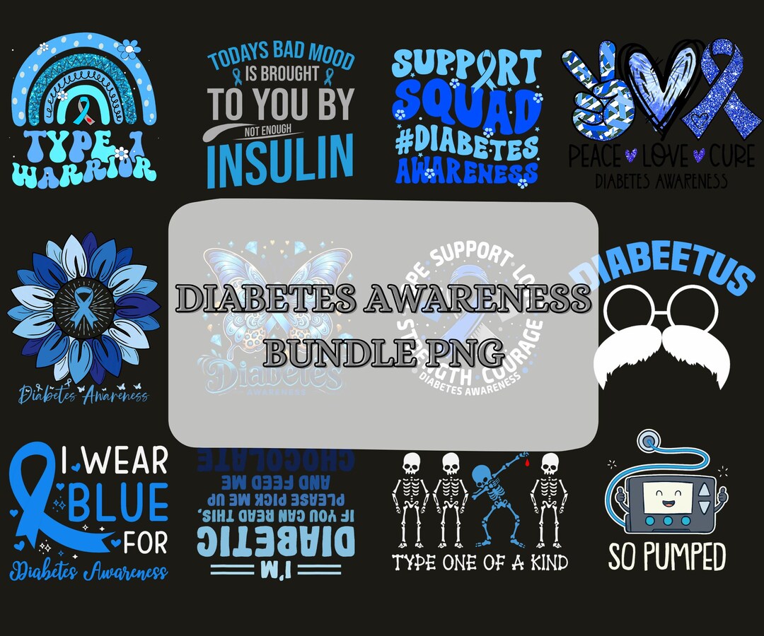 Diabetes Awareness Bundle Png, Diabetes Png, Blue Ribbon Png, Diabetes ...