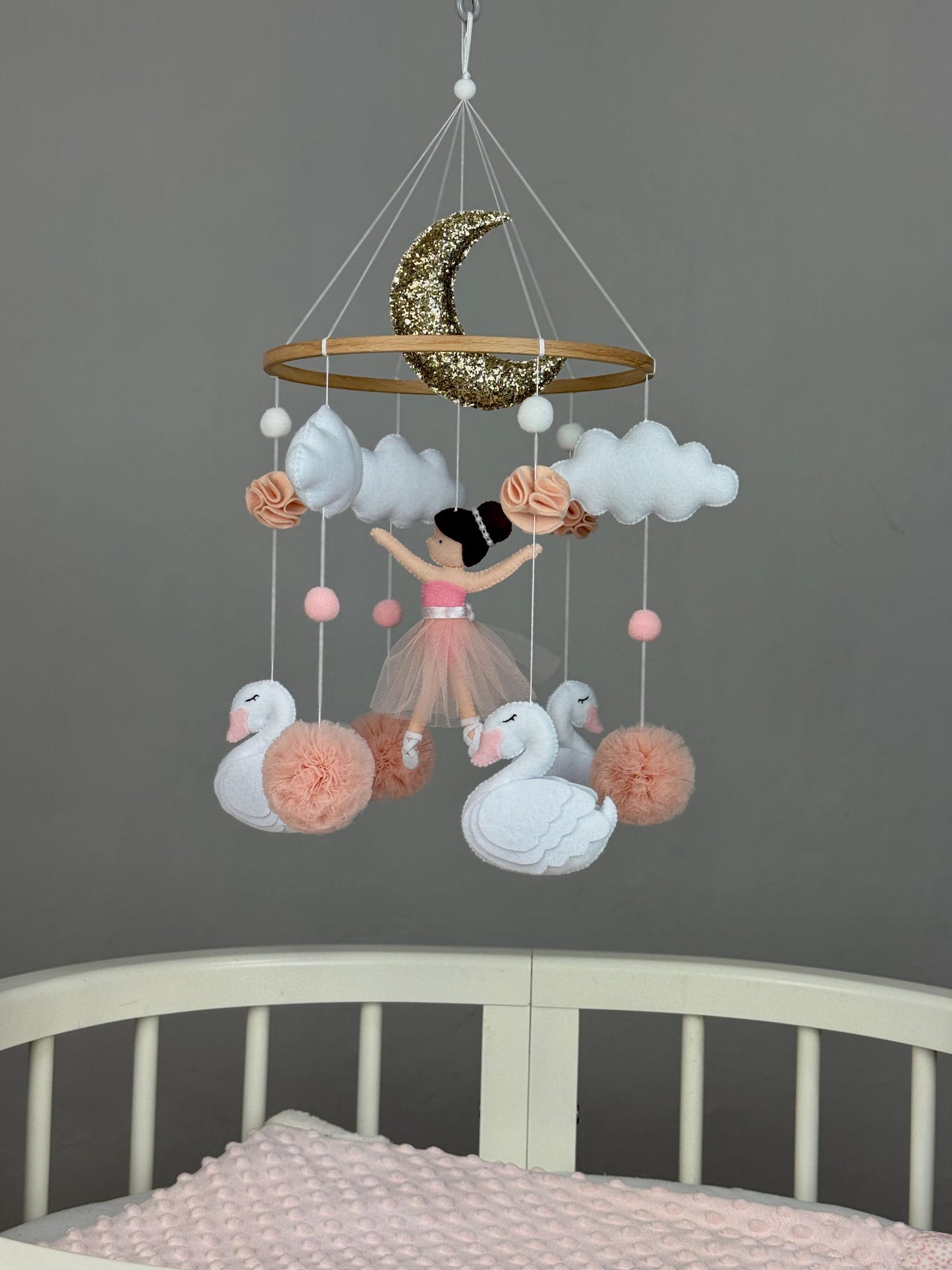 Ballerina Baby Mobile Girl Swan Nursery Decor Ballet Crib Mobile Baby ...