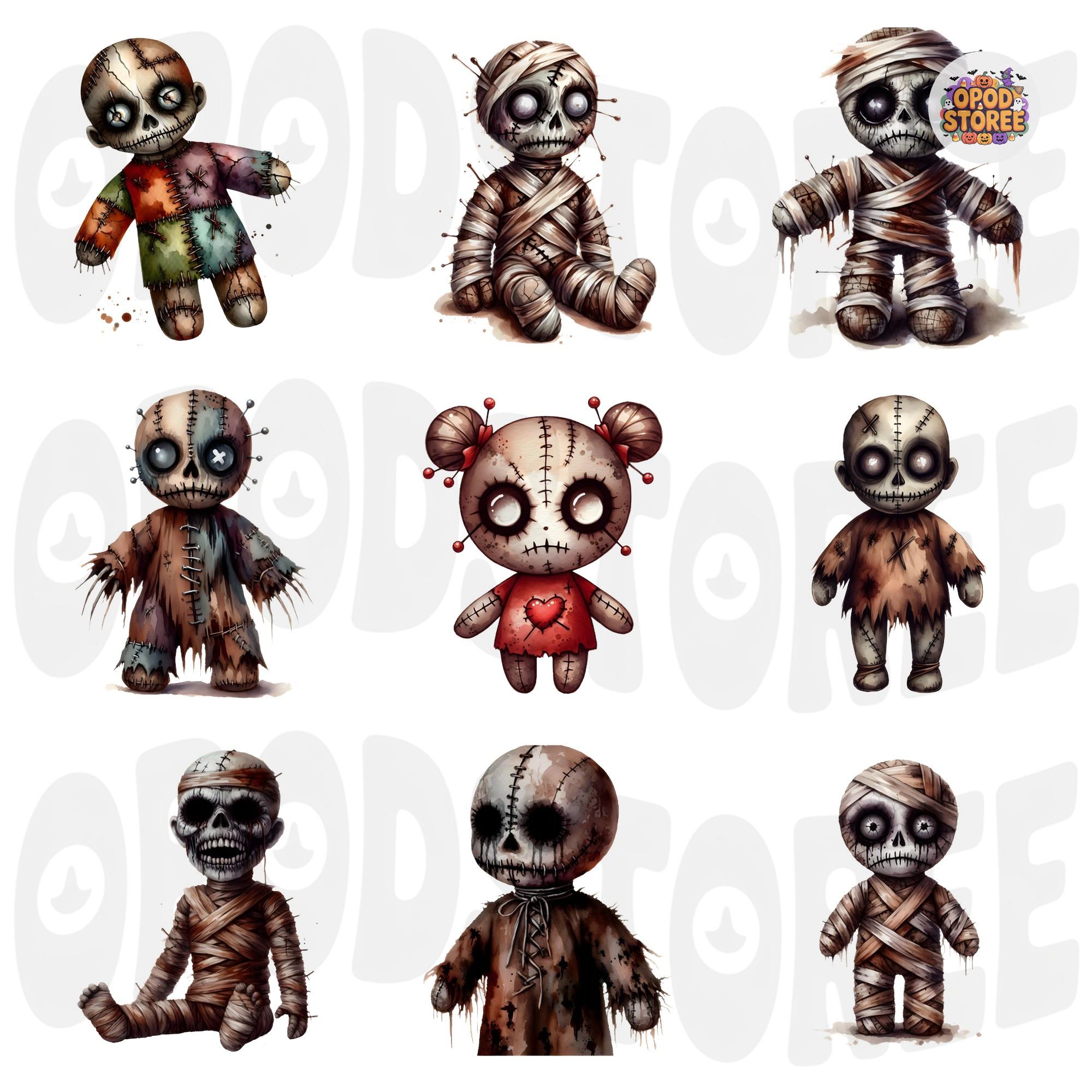 50+ Spooky Dolls Clipart Bundle, Horror Haloween Png, Voodoo Dolls ...
