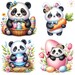 Watercolor Cute Easter Panda Clipart Bundle PNG, 20 PNG Cute Baby Panda ...