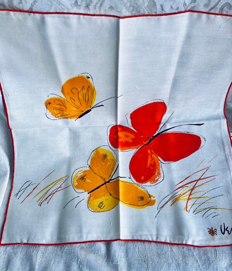 Vera Neumann Butterfly Napkins Vera Neumann Orange Napkins Butterflies ...