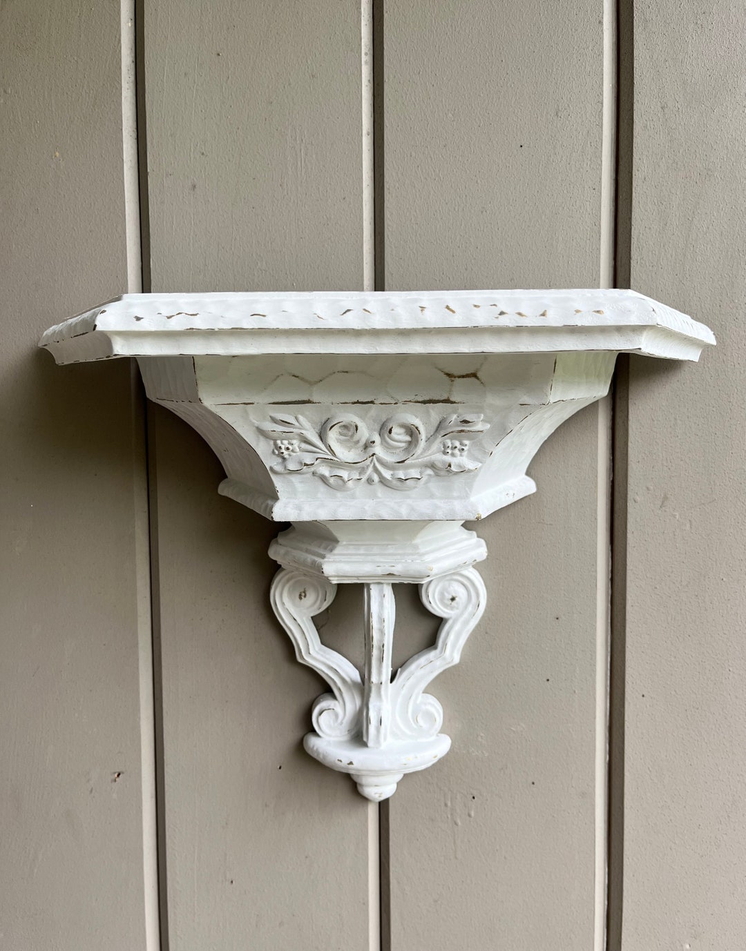 Vintage Syrocco Ornate Shelf, Painted Syrocco Style Shelf, Regency ...