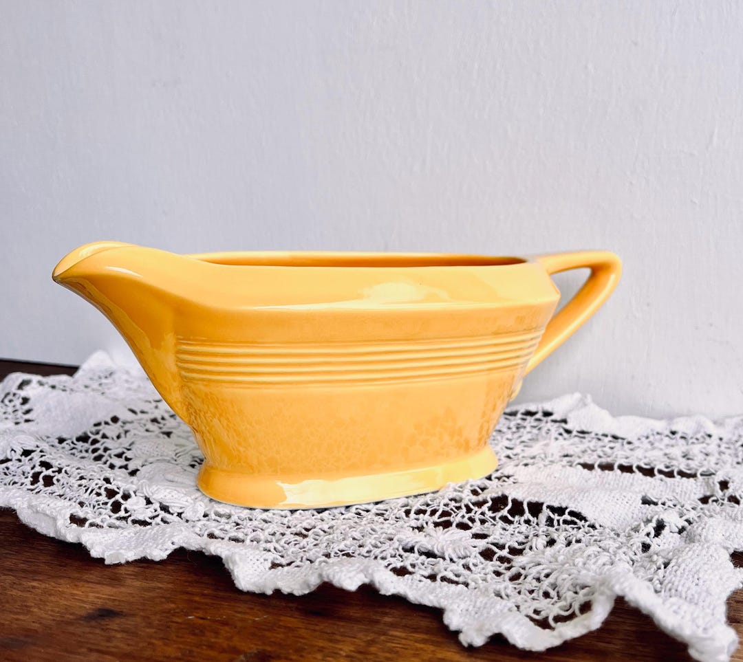 Vintage Yellow Fiestaware Harlequin Gravy Boat - Etsy