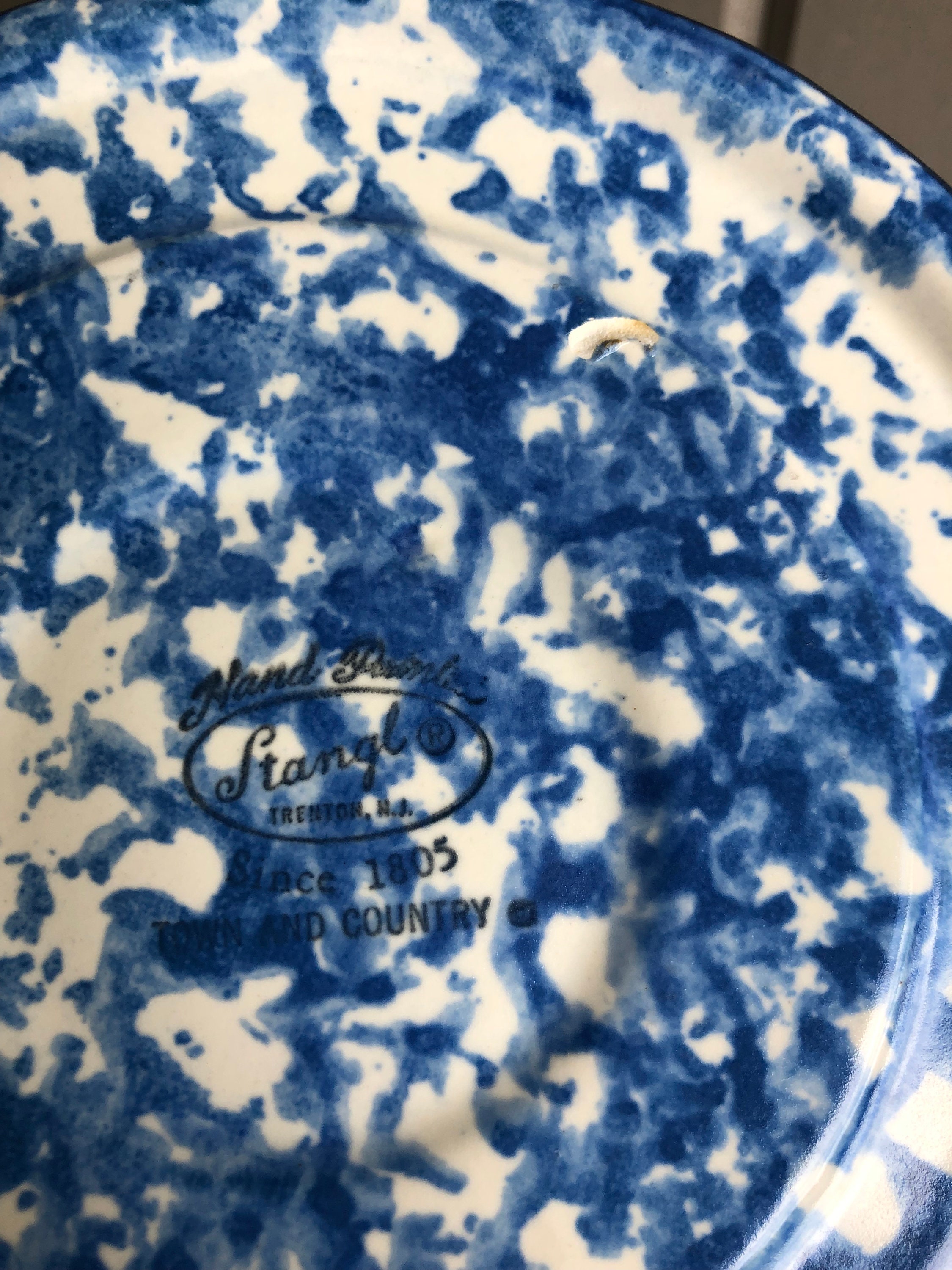 Stangl Blue and White Town and Country Coffee Pot Spongeware - Etsy
