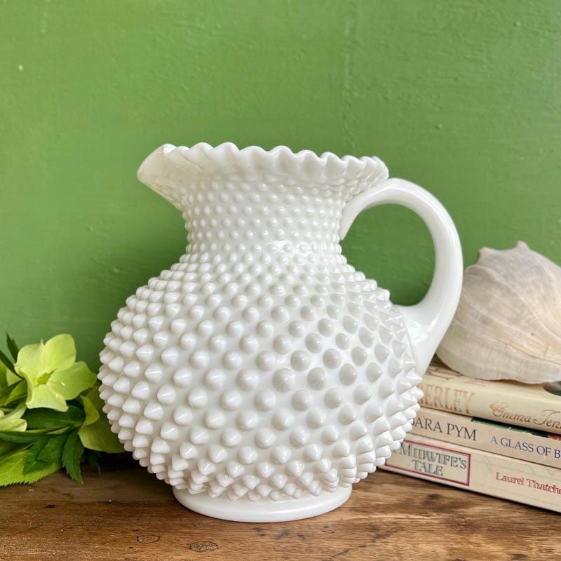 Milk Glass Pitcher - Etsy