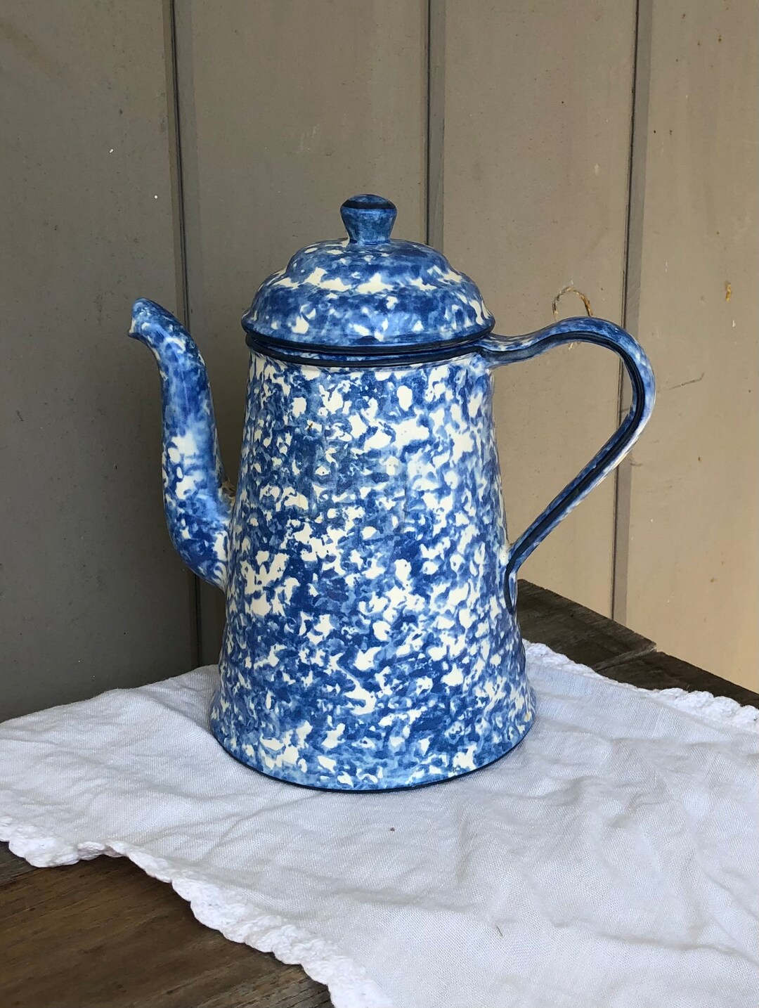 Stangl Blue and White Town and Country Coffee Pot Spongeware Coffee Pot ...