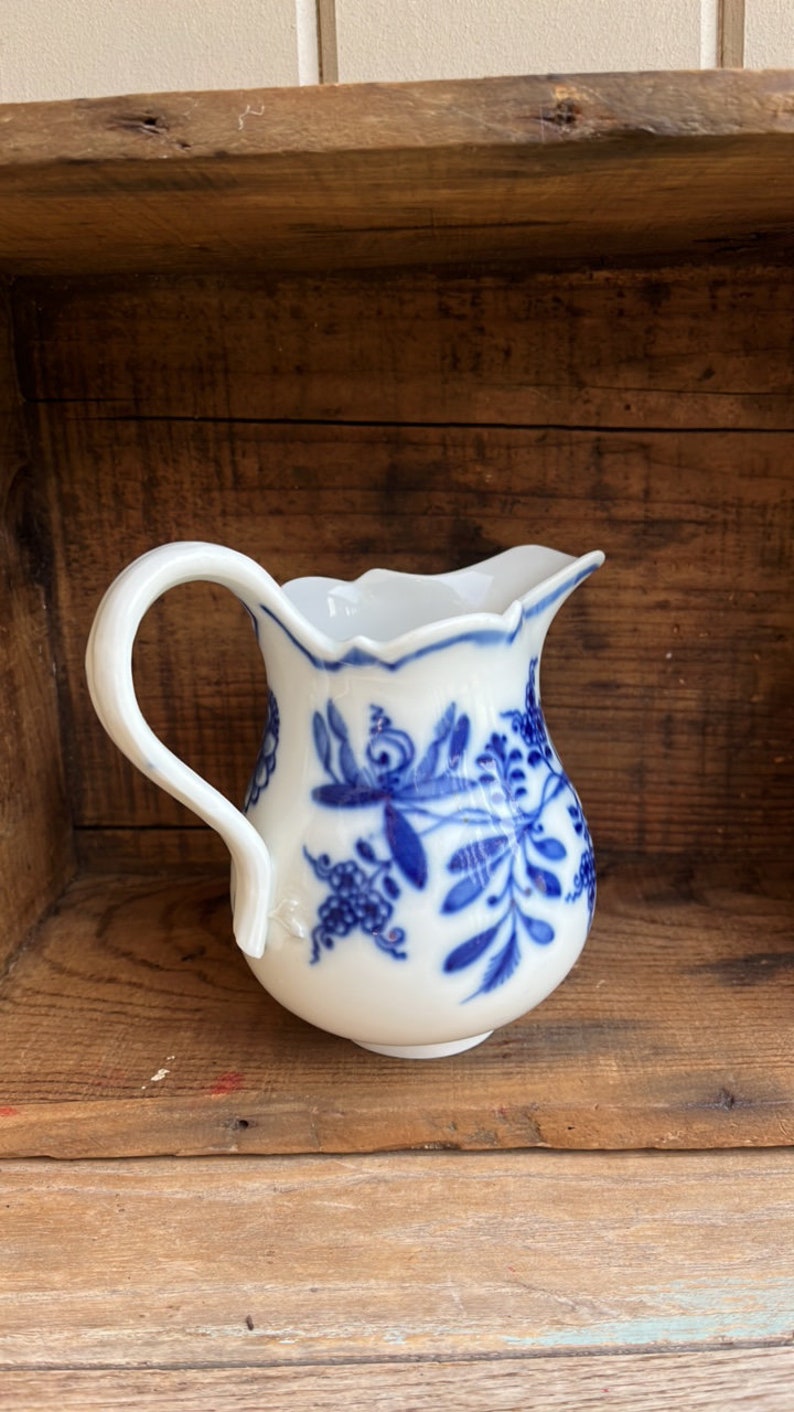 Vintage Meissen Large Creamer Pitcher Jug With Crossed Swords Mark Blue ...