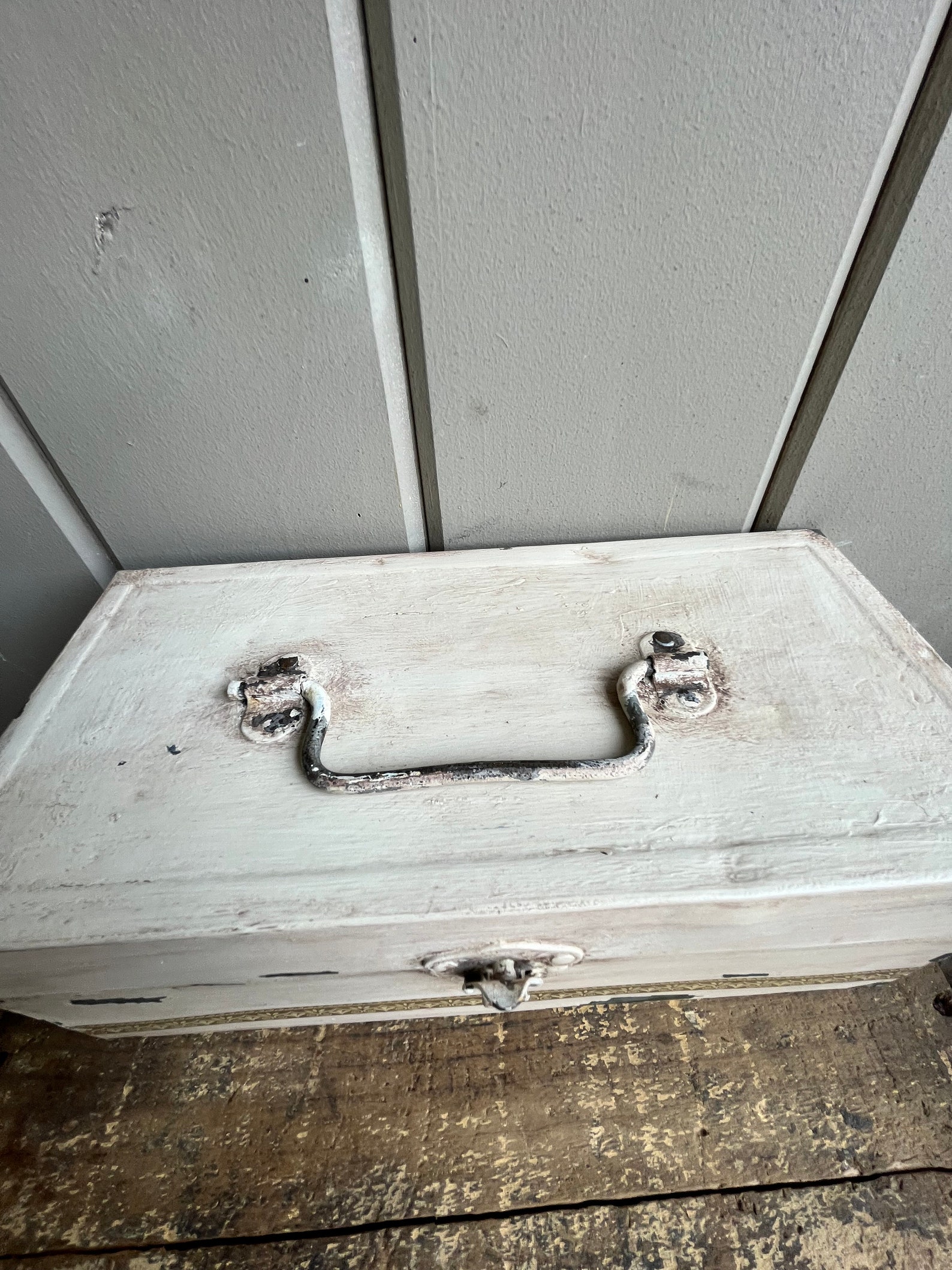 Painted Vintage Toolbox, Painted Metal Toolbox, Repurposed Metal ...