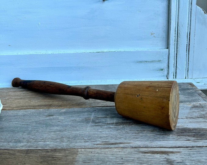 Primitive Heavy Wooden Masher Tool // Vintage Wooden Pestle - Etsy