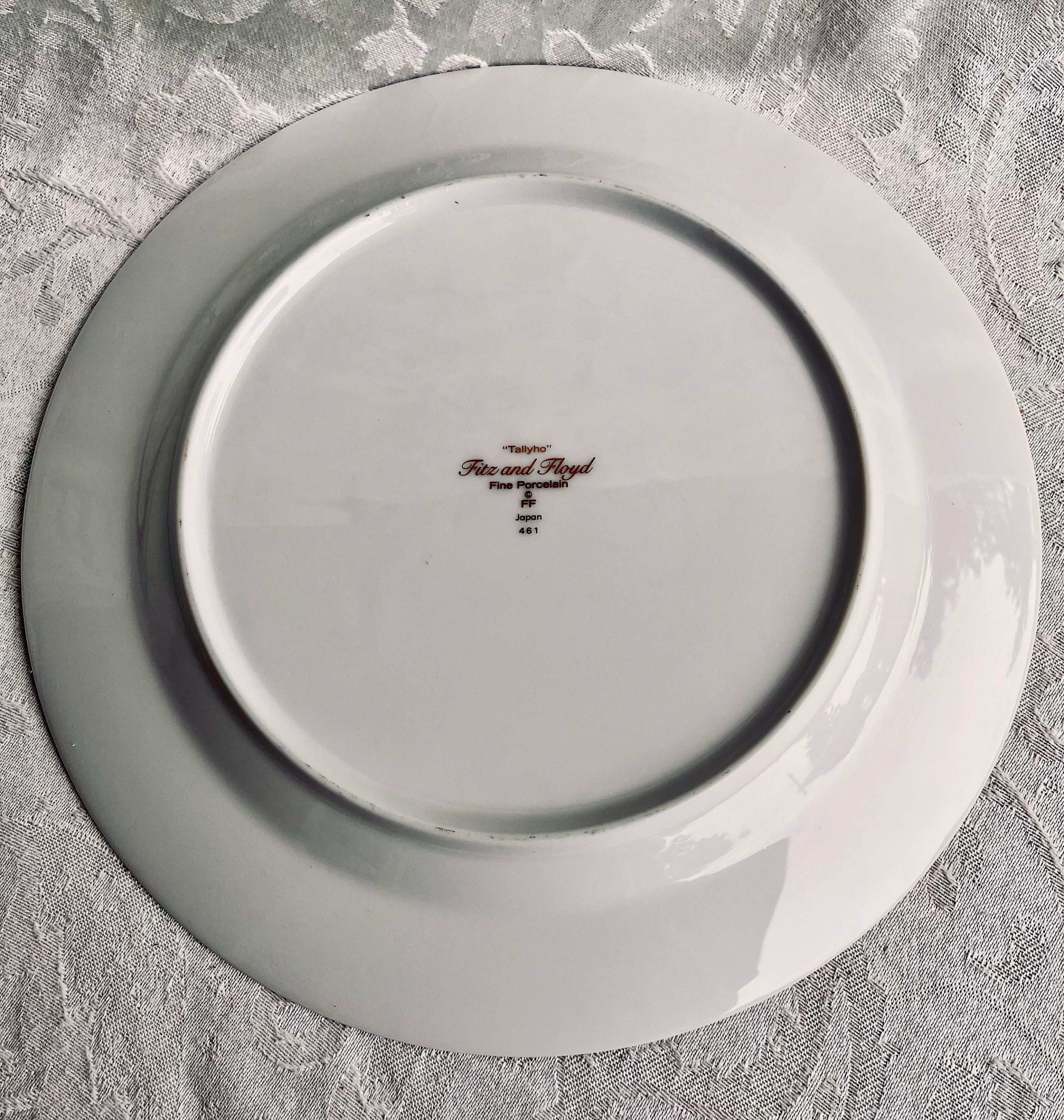 Fitz and Floyd Tally Ho Plate Equestrian Decor Fox Hunting Scene Plate ...