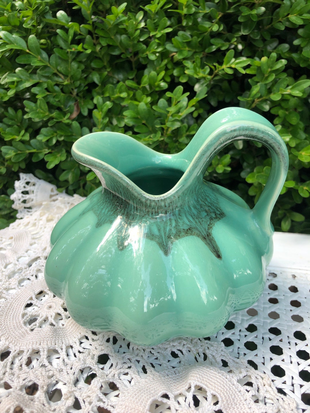 Royal Gouda Holland Aqua Green Pitcher/ Royal Gouda Holland Pottery ...