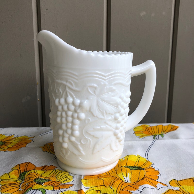 Milk Glass Pitcher - Etsy